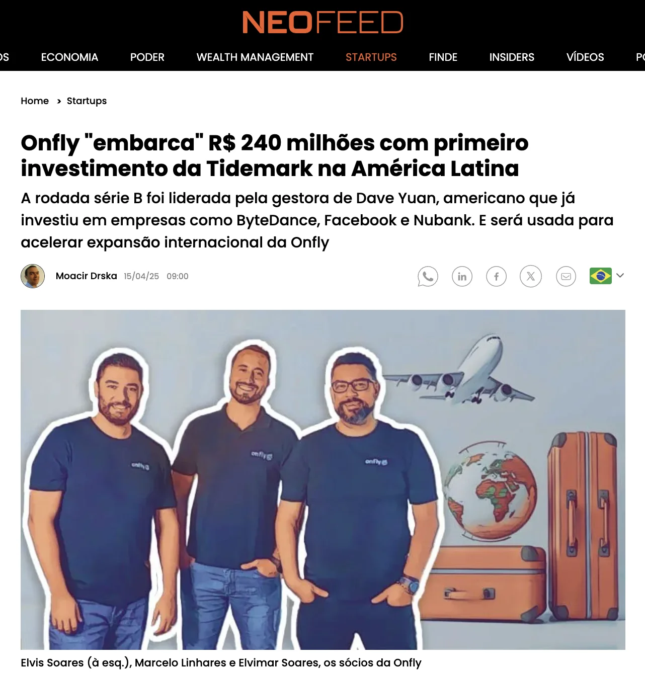 Seja bem vindo Tidemark, um pouco da nossa rodada Série B 😉 - Onfly